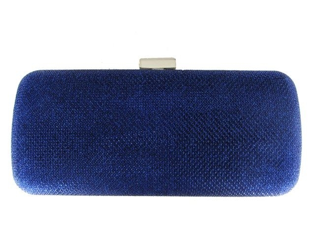 bolso de fiesta clutch brillante azul noche